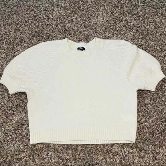 Express | Sweaters | Express Short Sleeve Sweater In Cream | Poshmark